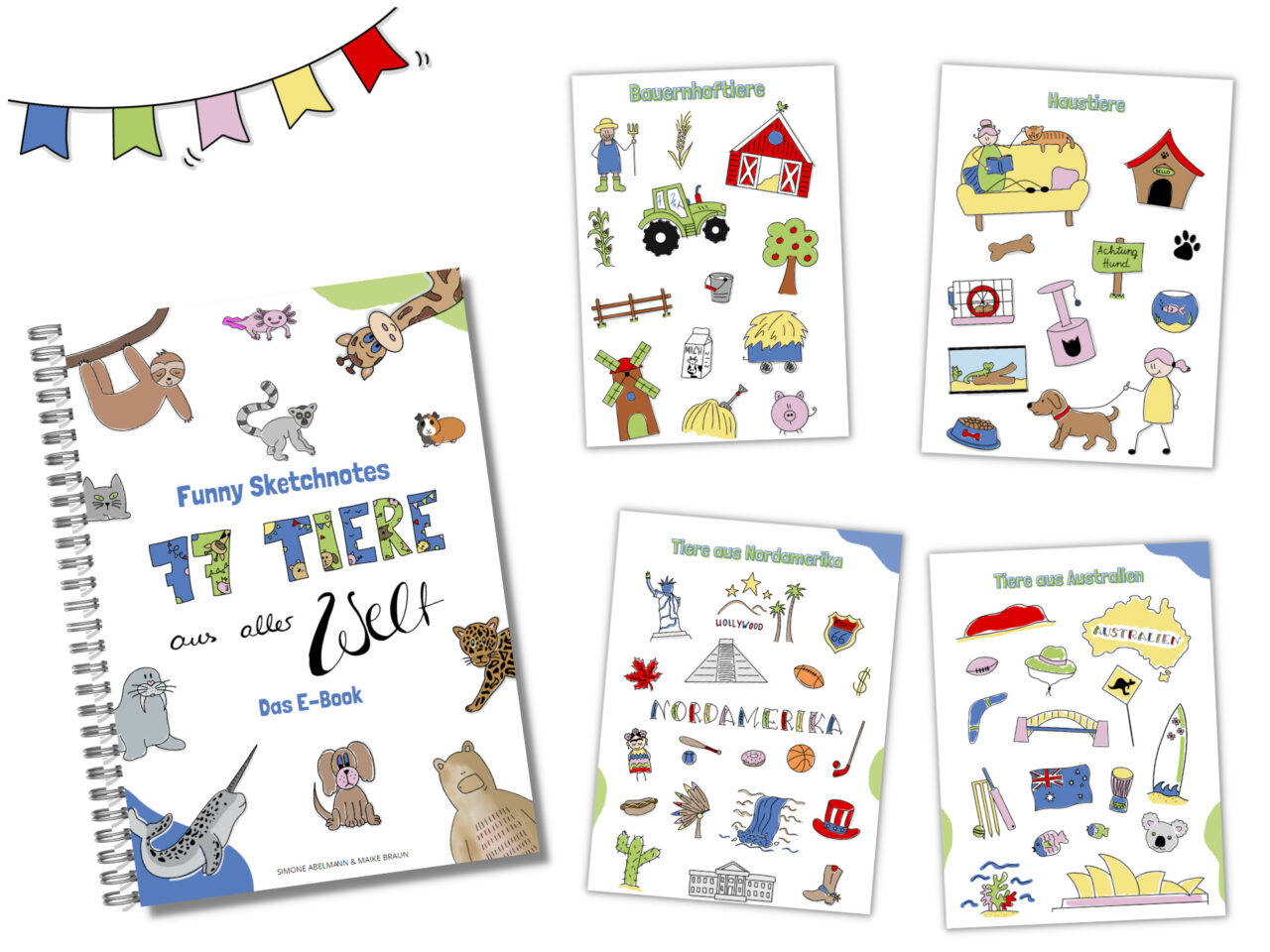 77 Tiere - Workbook - Simone Abelmann - Funny Sketchnotes & Doodling