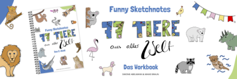 77 Tiere - Workbook - Simone Abelmann - Funny Sketchnotes & Doodling